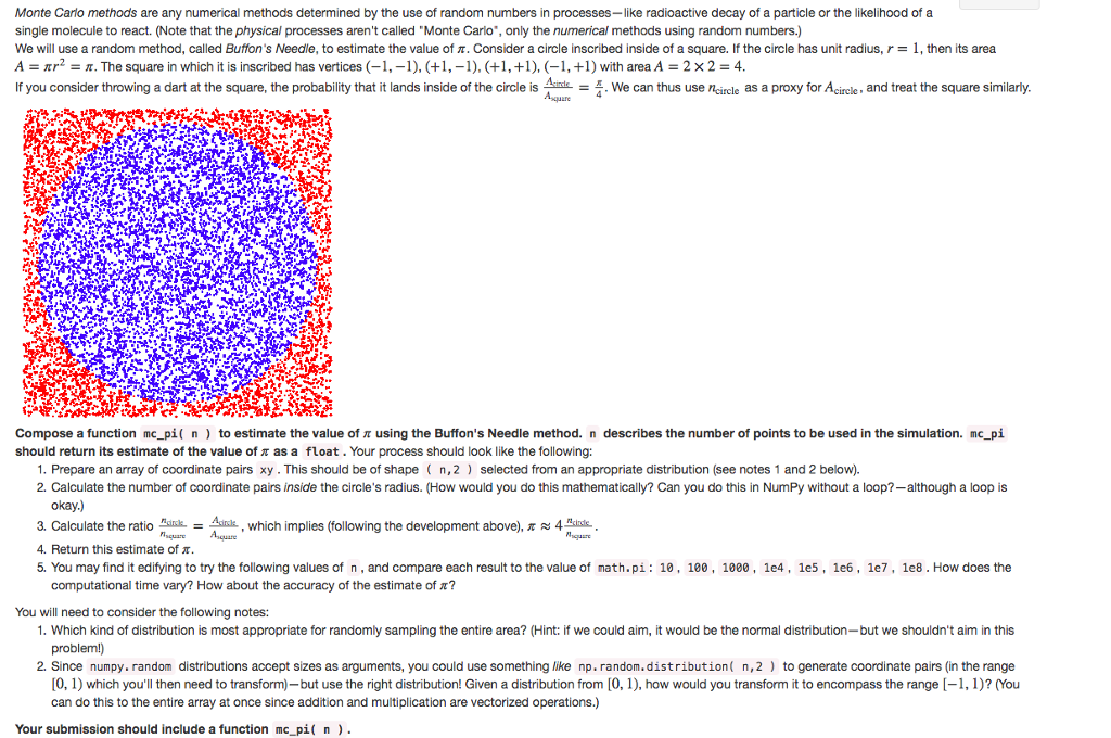 Solved Monte Carlo methods are any numerical methods | Chegg.com