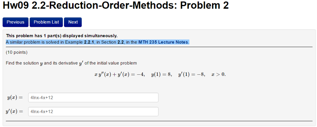 Solved Find the solution y and its derivative y' of the | Chegg.com