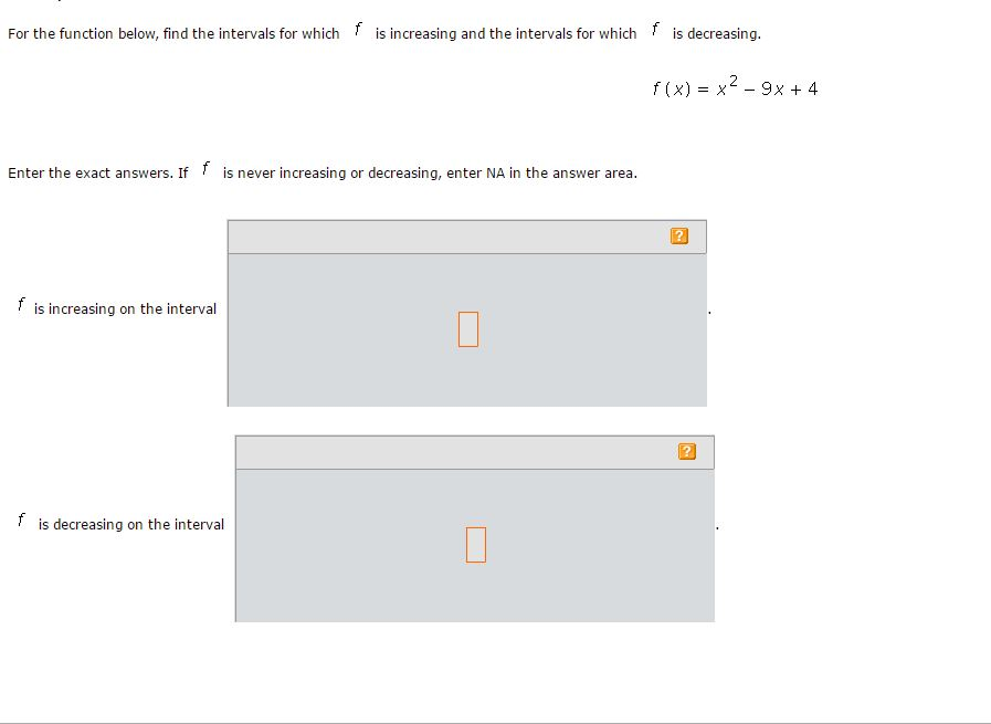 Solved For the function below, find the intervals for which | Chegg.com
