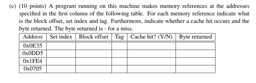 Solved Problem 5: Caches (20 points) 1. Consider a machine | Chegg.com