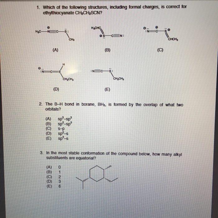 Solved Which of the following structures, including formal | Chegg.com
