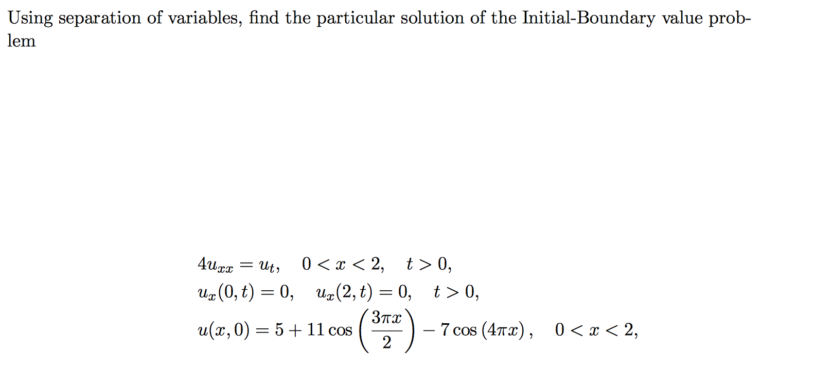 Solved Using separation of variables, find the particular | Chegg.com