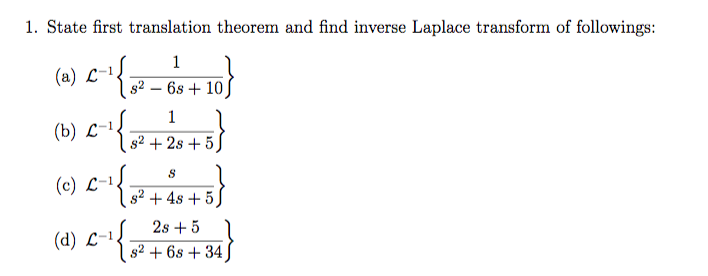 Solved State first translation theorem and find inverse | Chegg.com