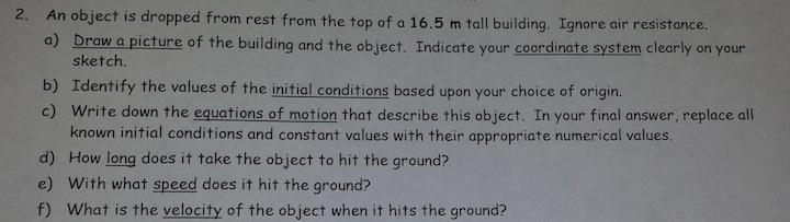 Solved An object is dropped from rest from the top of a 16.5 | Chegg.com