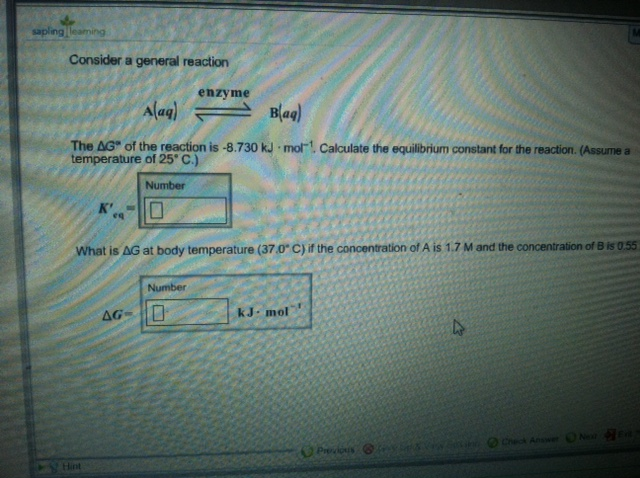 Solved Consider A General Reaction The Delta G Of The Re
