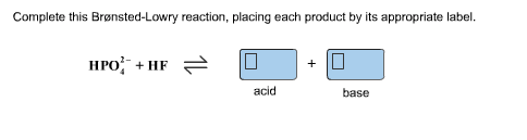 Solved Complete this Bronsted-Lowry reaction, placing each | Chegg.com