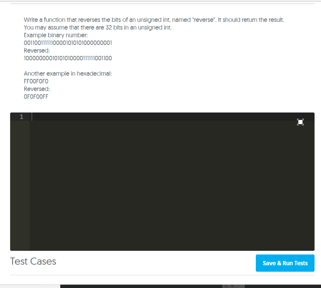Solved Write a function that reverses the bits of an | Chegg.com