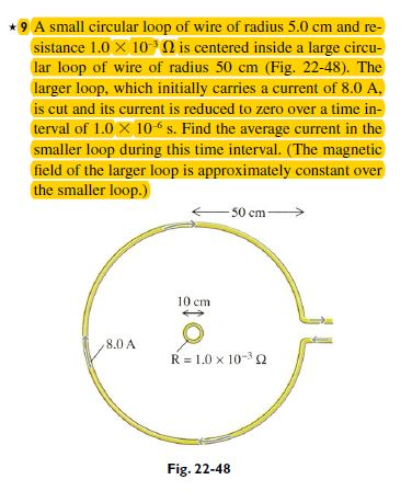 Solved 9 A small circular loop of wire of radius 5.0 cm and | Chegg.com