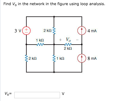 Solved Find V_0 in the network in the figure using loop | Chegg.com