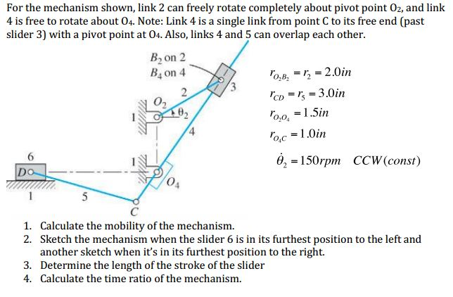 For the mechanism shown, link 2 can freely rotate | Chegg.com