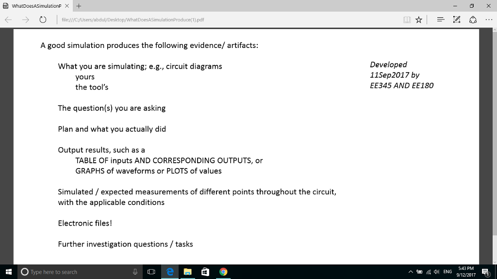 Solved A good simulation produces the following evidence/ | Chegg.com