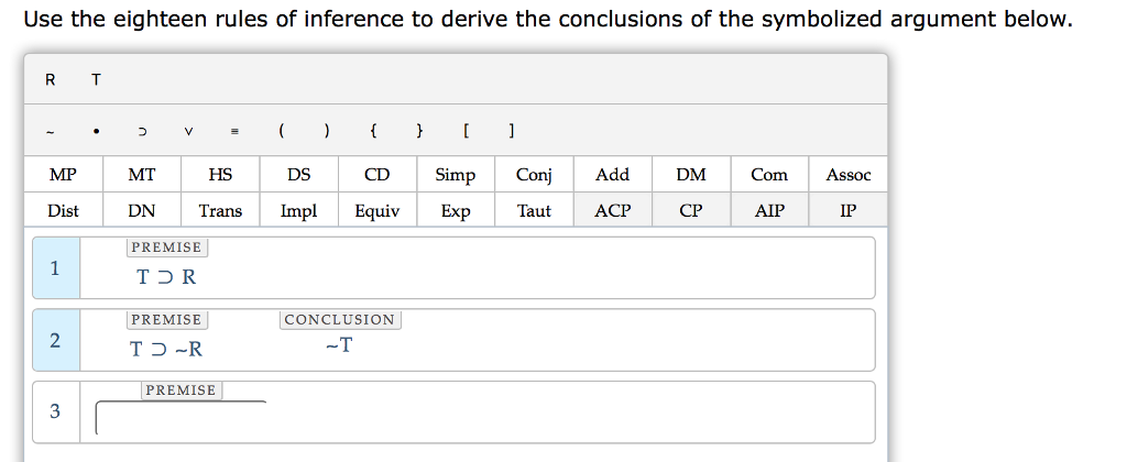 Solved Use the eighteen rules of inference to derive the | Chegg.com