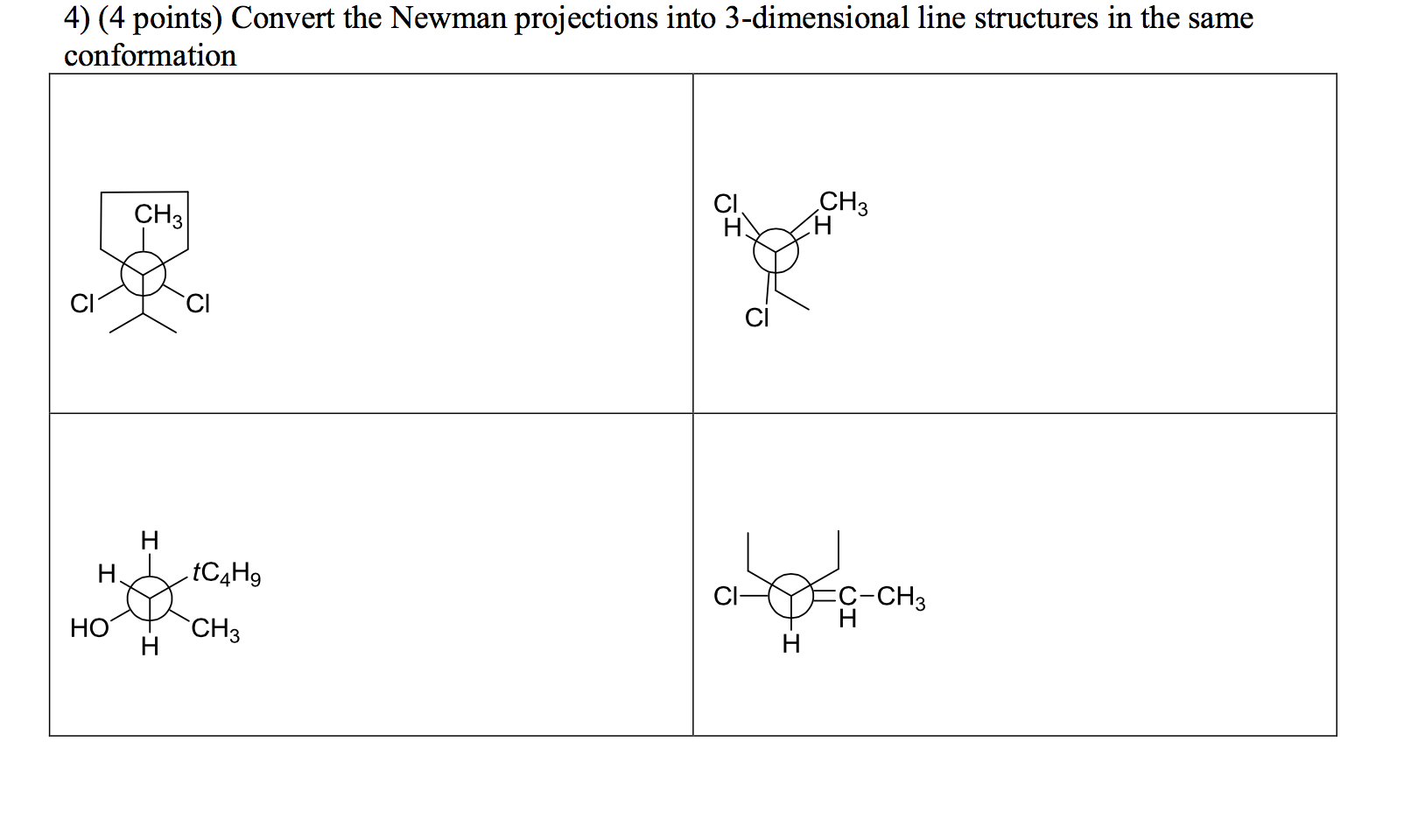 Solved Convert the Newman projections into 3-dimensional | Chegg.com
