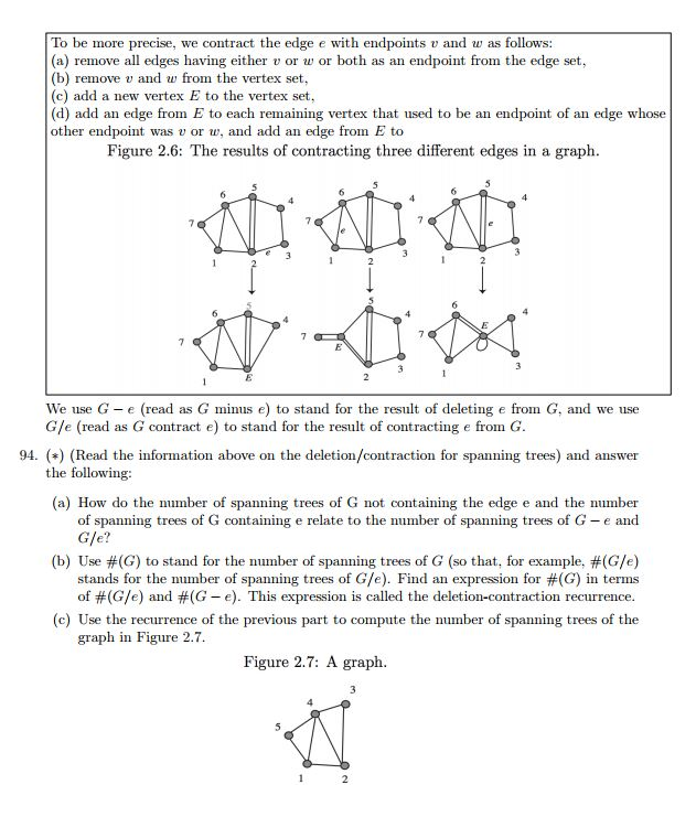 Solved Spanning Trees A tree whose edges are some of the | Chegg.com