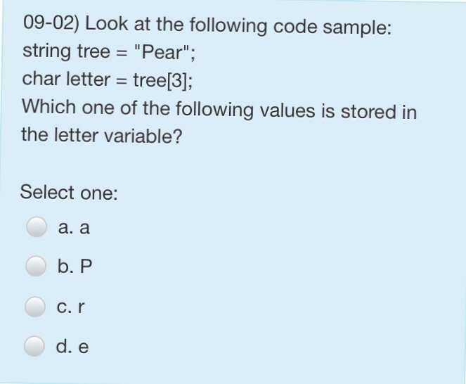 Solved 09-01) The data type is used to store individual | Chegg.com
