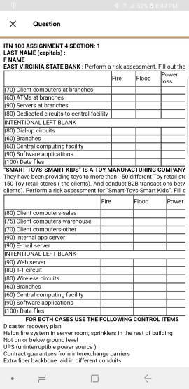 X Question ITN 100 ASSIGNMENT 4 SECTION:1 AST NAME | Chegg.com