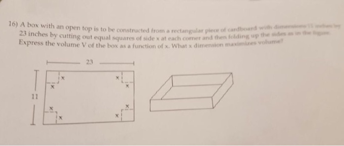 Solved A box with an open top is to be constructed from a | Chegg.com