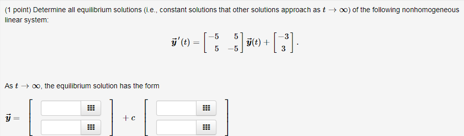 Solved (1 point) Determine all equilibrium solutions (ie , | Chegg.com