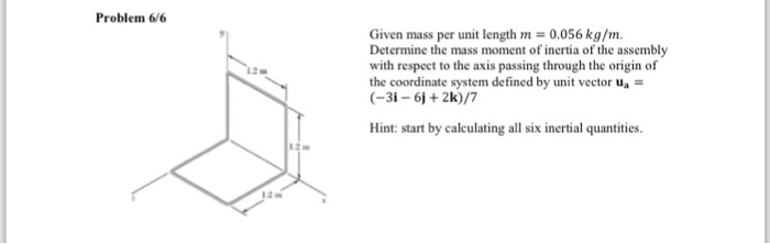Solved Problem 6/6 Given mass per unit length m = 0.056 | Chegg.com