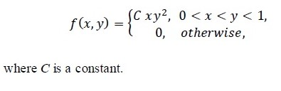 Solved The joint density for the random variables (X, Y), | Chegg.com