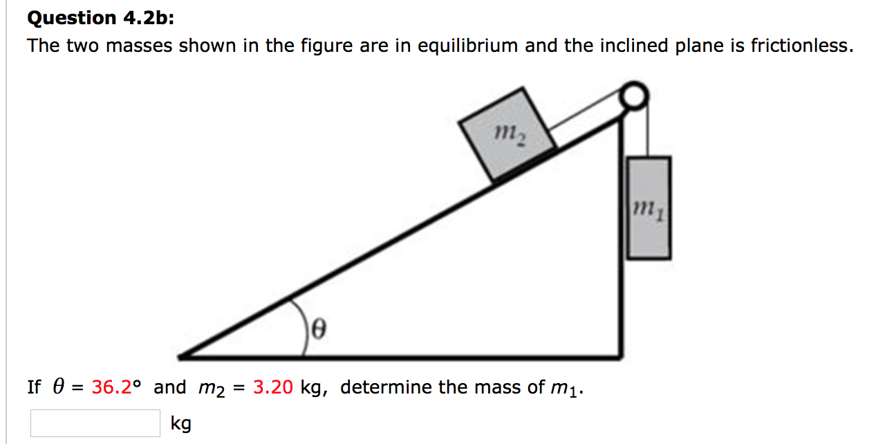 Solved The two masses shown in the figure are in equilibrium | Chegg.com