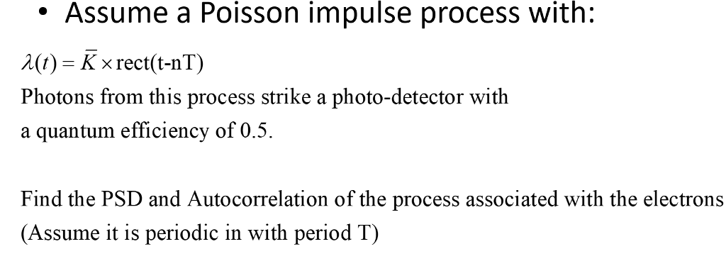 Assume a Poisson impulse process with: λ(t)-Kw | Chegg.com