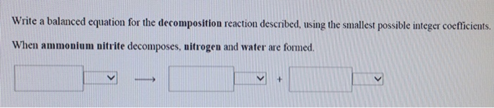 Solved Write A Balanced Equation For The Combination