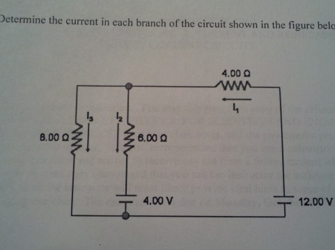 Solved Determine the current in each branch of the circuit | Chegg.com