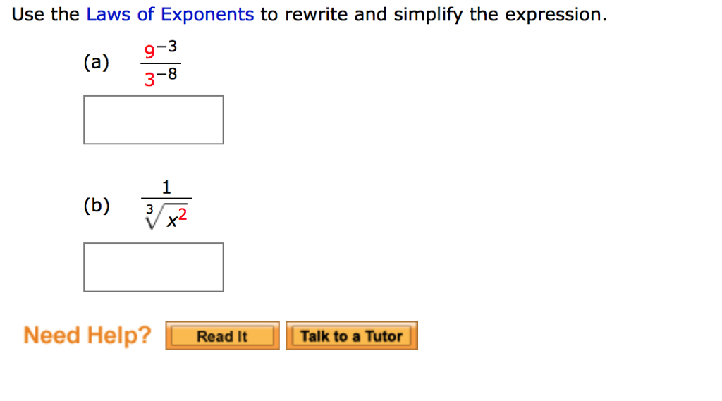 Solved Use the Laws of Exponents to rewrite and simplify the | Chegg.com
