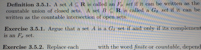 Solved A set A R is called an F sigma set if it can be | Chegg.com