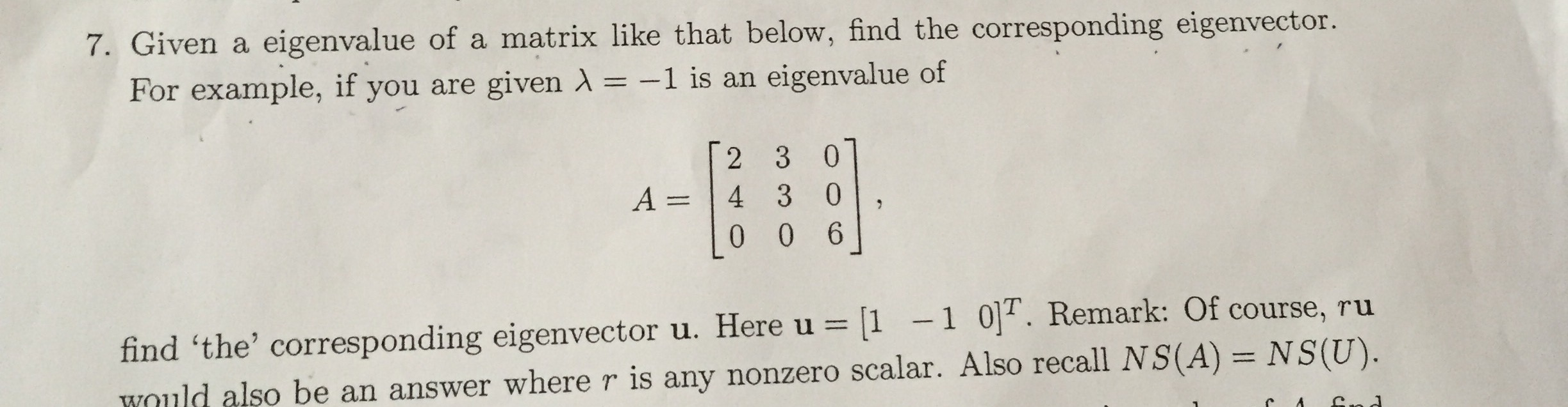 Solved Given a eigenvalue of a matrix like that below, find | Chegg.com