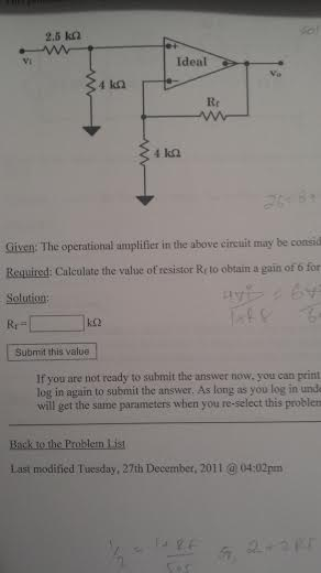 Solved 1)Calculate the value of resistor Rf to obtain a gain | Chegg.com