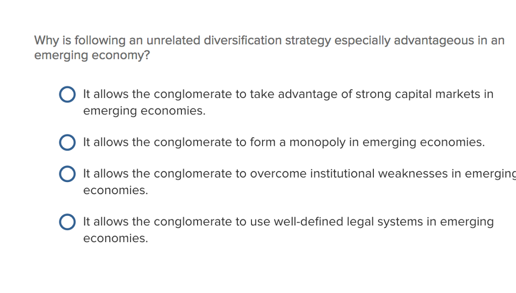 Solved Why is following an unrelated diversification | Chegg.com