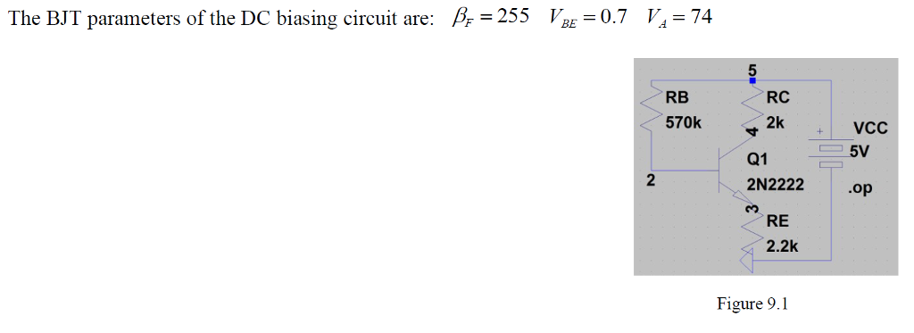 Solved The BJT parameters of the DC biasing circuit are: 255 | Chegg.com