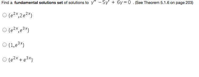 Solved Find a fundamental solution set solution to y" - 5y' | Chegg.com