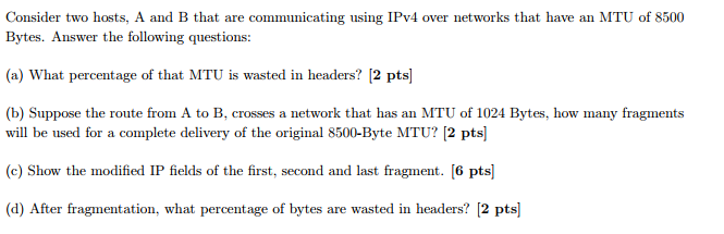 Solved Consider two hosts, A and B that are communicating | Chegg.com
