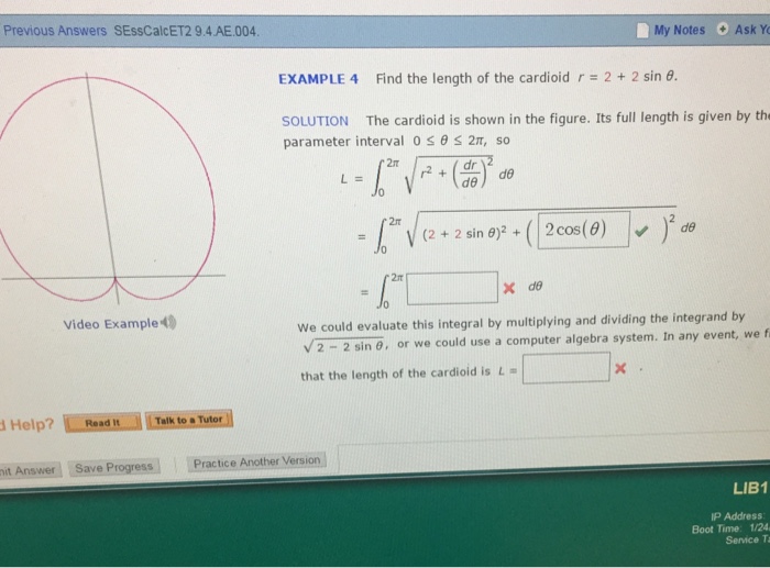 Solved Find the length of the cardioid r = 2 + 2 sin theta. | Chegg.com