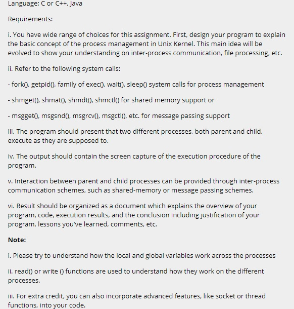 Solved Language: C or C++, Java Requirements: i. You have | Chegg.com Solved Language: C or C++, Java Requirements: i. You have | Chegg.com