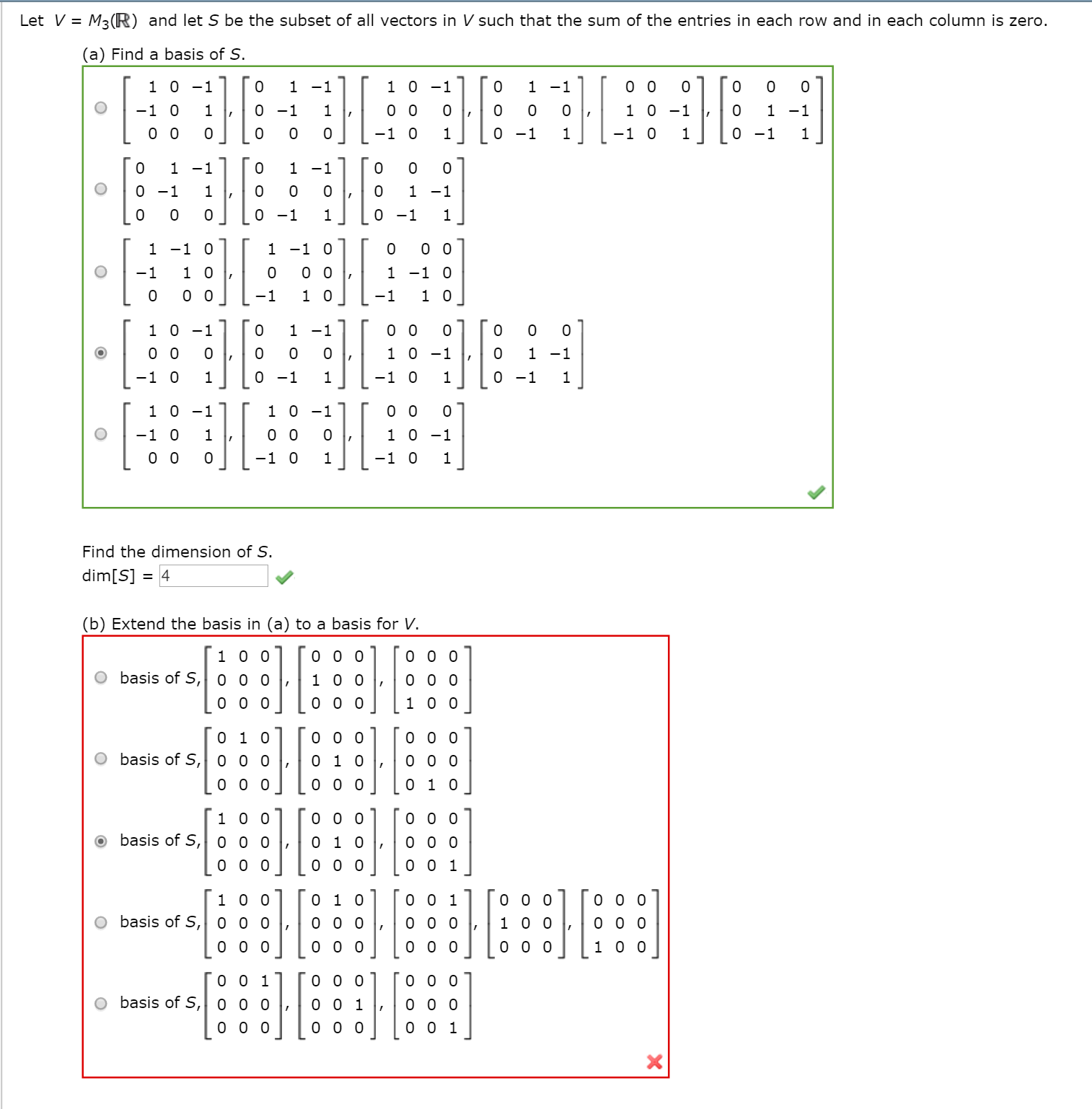 Let V = M_3(R) and let S be the subset of all vectors | Chegg.com