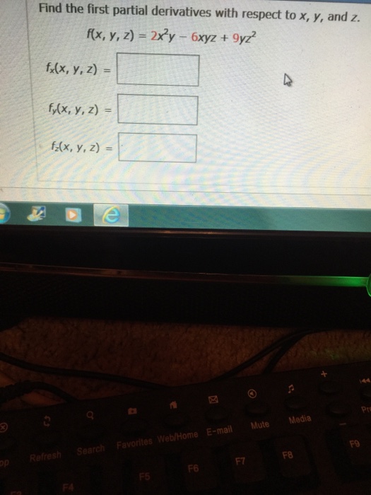 Solved Find the first partial derivatives with respect to x, | Chegg.com