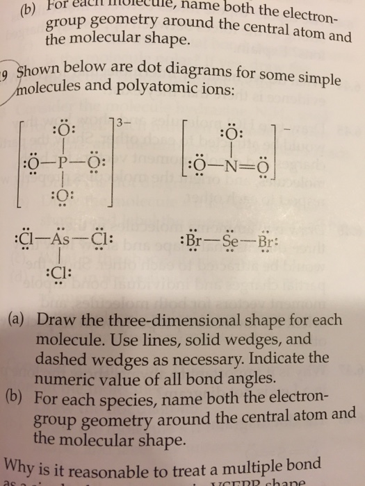 Solved For each molecule, name both the electron-group | Chegg.com