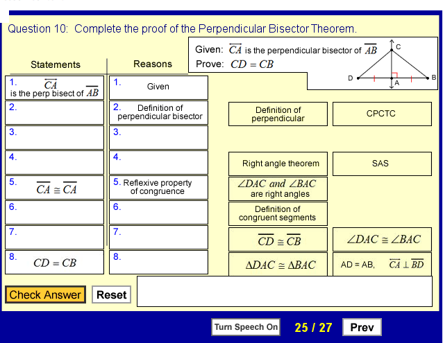 Solved Question 10: Complete the proof of the Perpendicular | Chegg.com