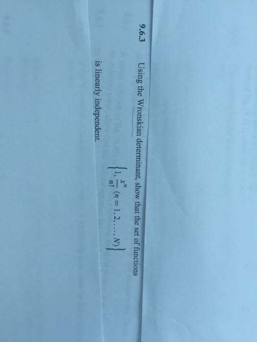 Using the Wronskian determinant, show that the set of | Chegg.com