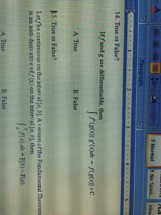 Solved True or false number 14, 16, and 17? | Chegg.com