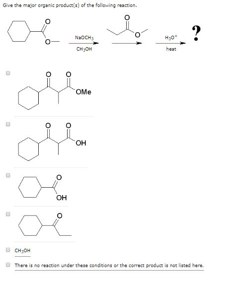 Solved Give the major organic product s) of the following | Chegg.com