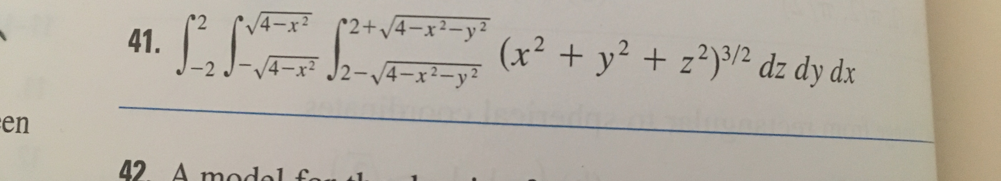 Solved Integral^2 _ -2 integral squareroot 4-x^2 _ - | Chegg.com