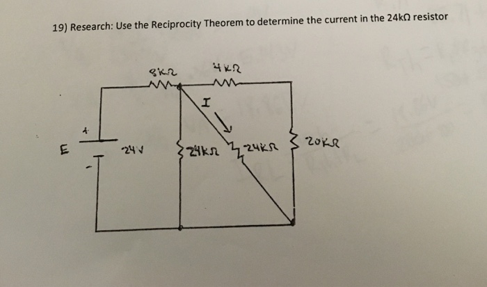 Solved Use the Reciprocity Theorem to determine the current | Chegg.com