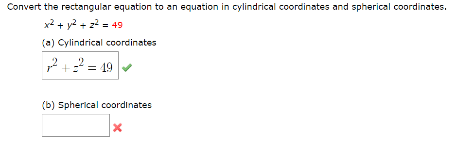 Solved Find an equation in cylindrical coordinates for the | Chegg.com