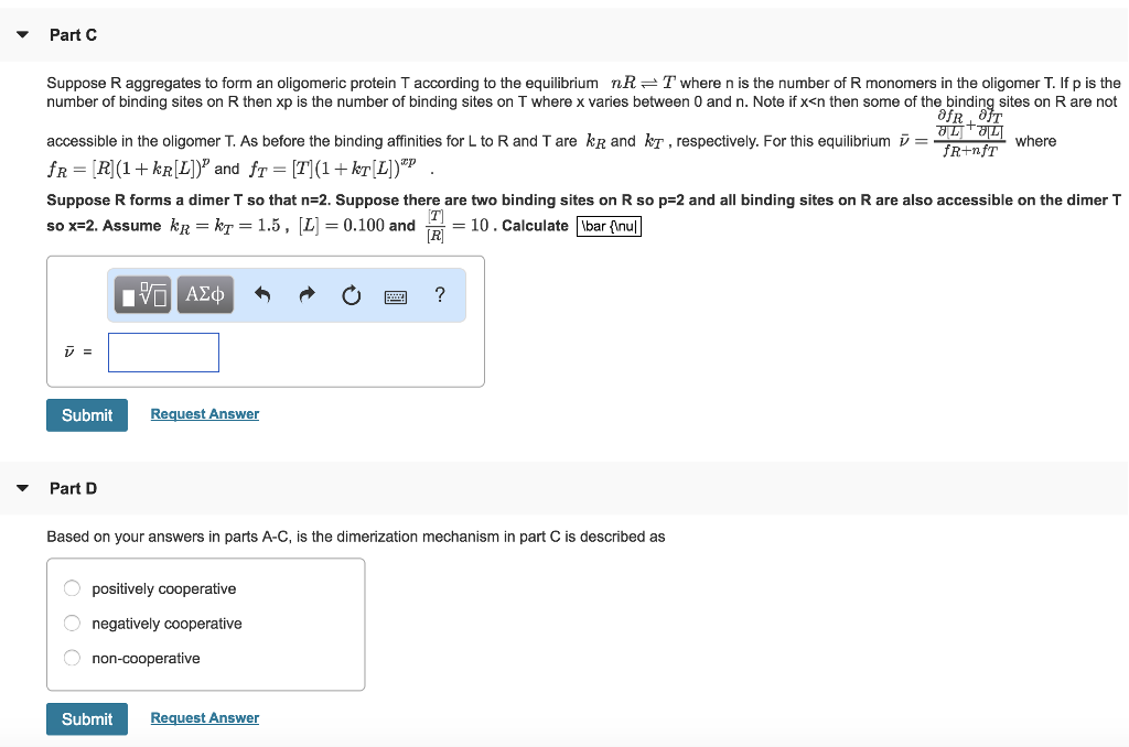 Solved In the lecture notes on concerted binding models we | Chegg.com