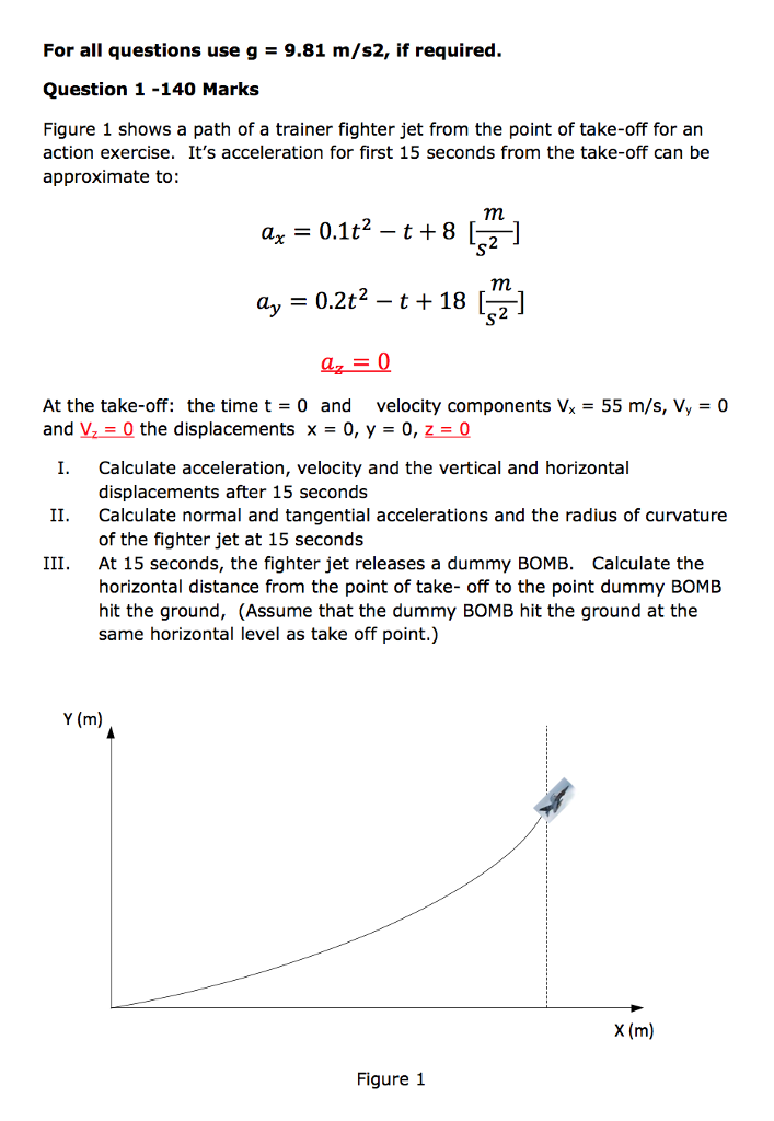 Solved For all questions use g = 9.81 m/s2, if required. | Chegg.com